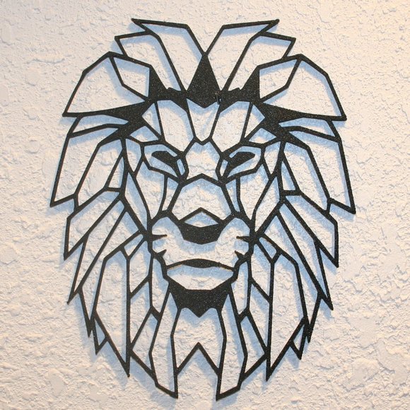 Hand Crafted | Accents | Lion Geometric 2d Wall Decor 3d Printed Wall ...